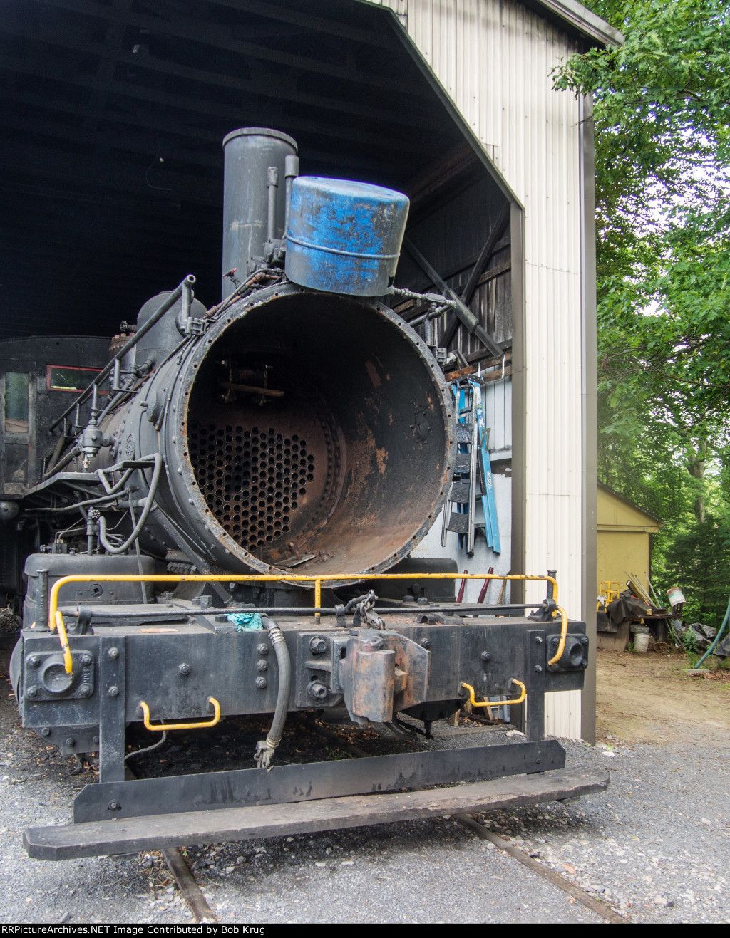 PRR 643 with its smokebox front removed